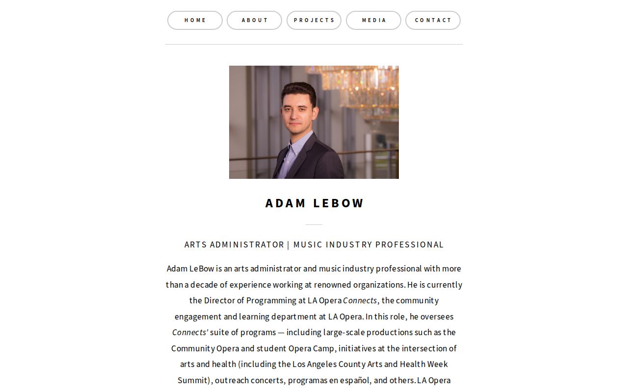 Adam LeBow - Arts Administrator and Music Industry Professional